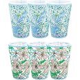 Amazon.com | Lilly Pulitzer 14 Ounce Reusable Plastic Pool Cups, Set of ...