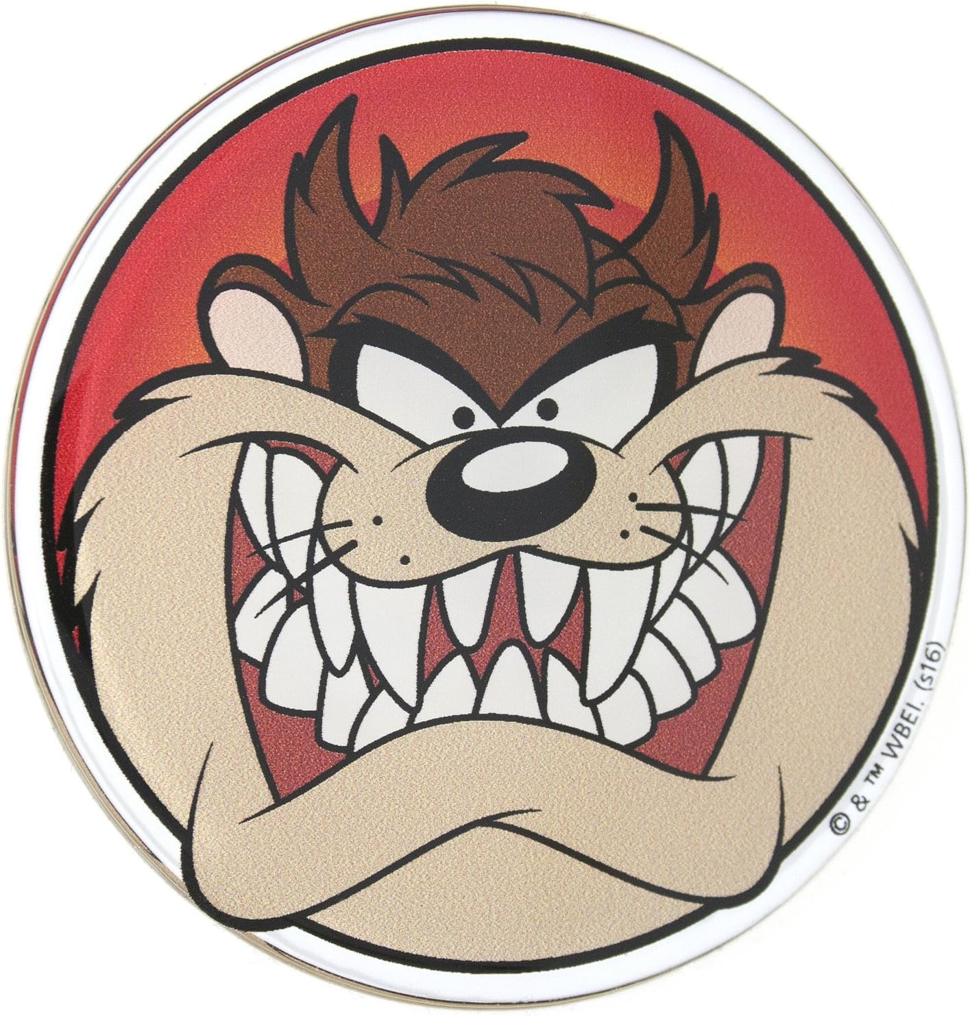 Fan Emblems Looney Tunes Taz Car Sticker Domed/Multicolor/Chrome Finish ...