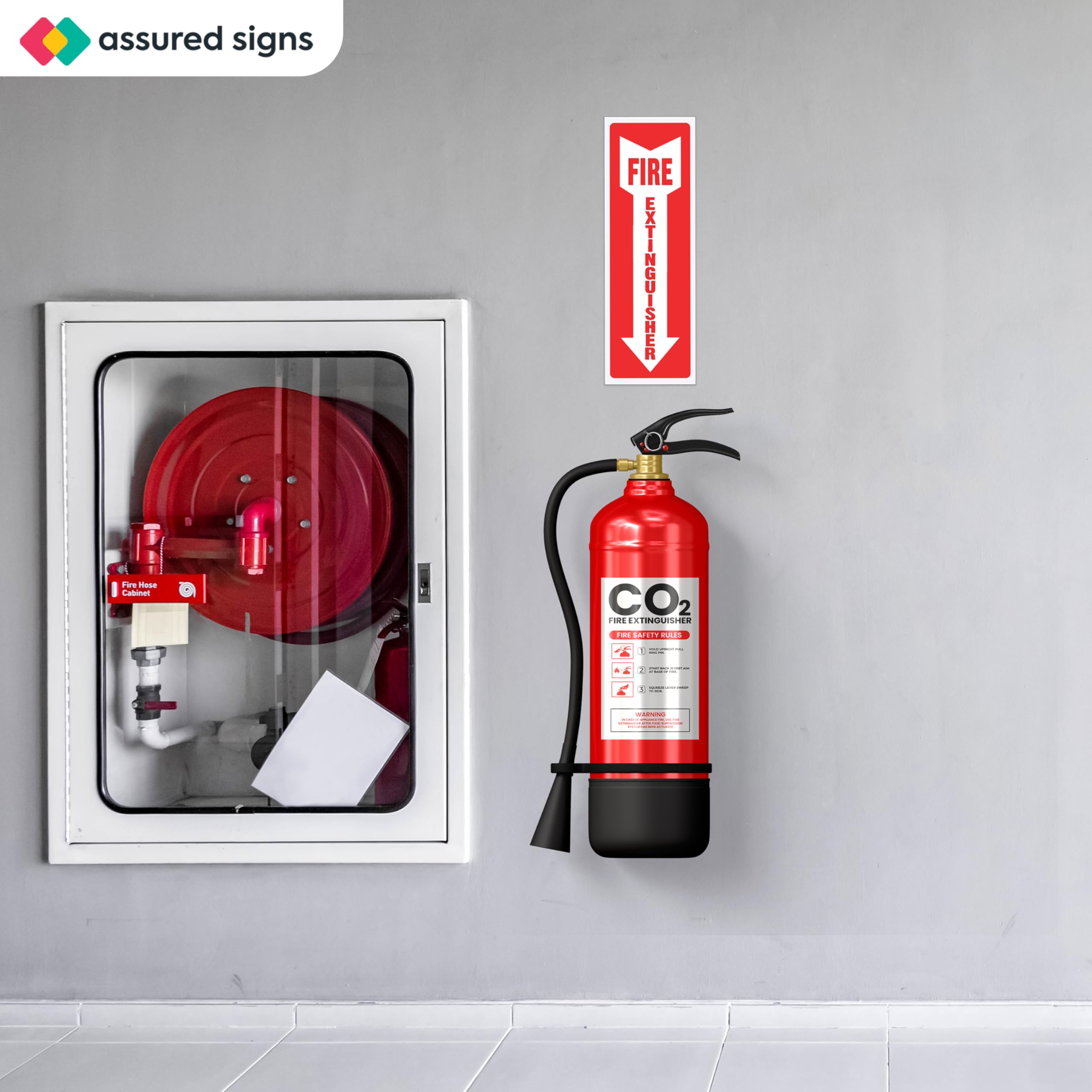 Fire Extinguisher Sign Sticker - 12 Pack - 4" X 12" - 5 Mil Vinyl ...