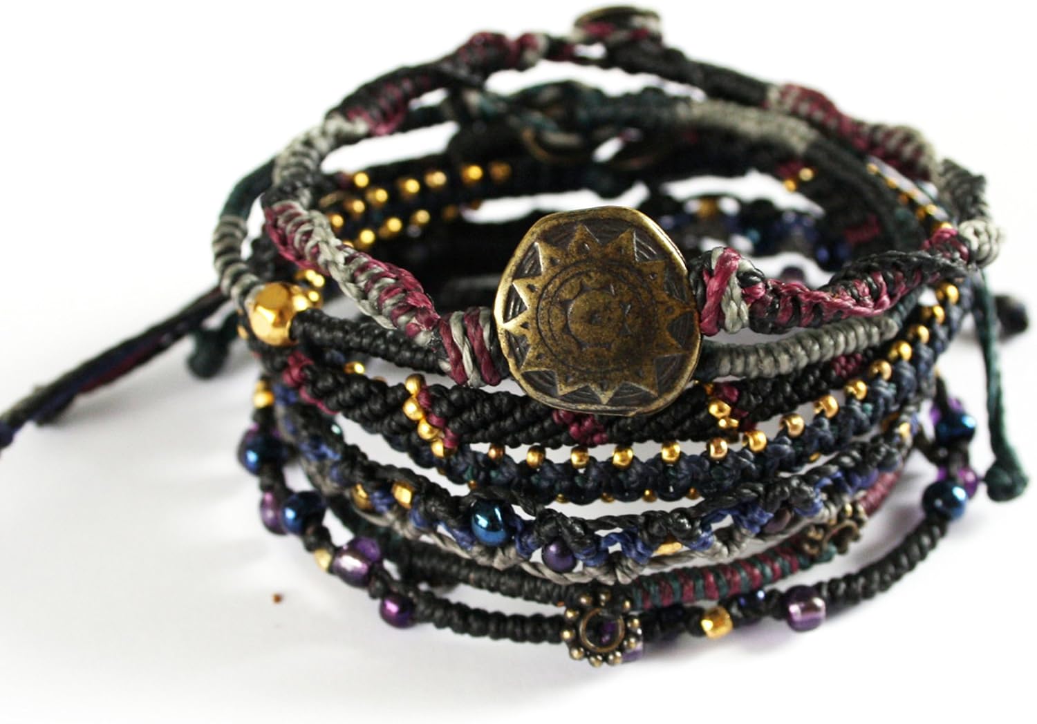 Amazon.com: Wakami Women's Earth Bracelet With 7 Strands Night: Clothing