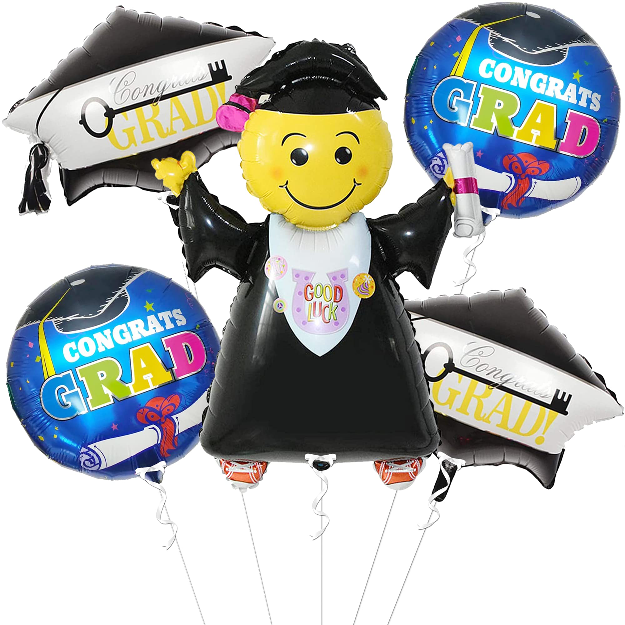 Jumping Congrats Grad Mylar Graduation Cap Balloons - XtraLarge, 40 ...