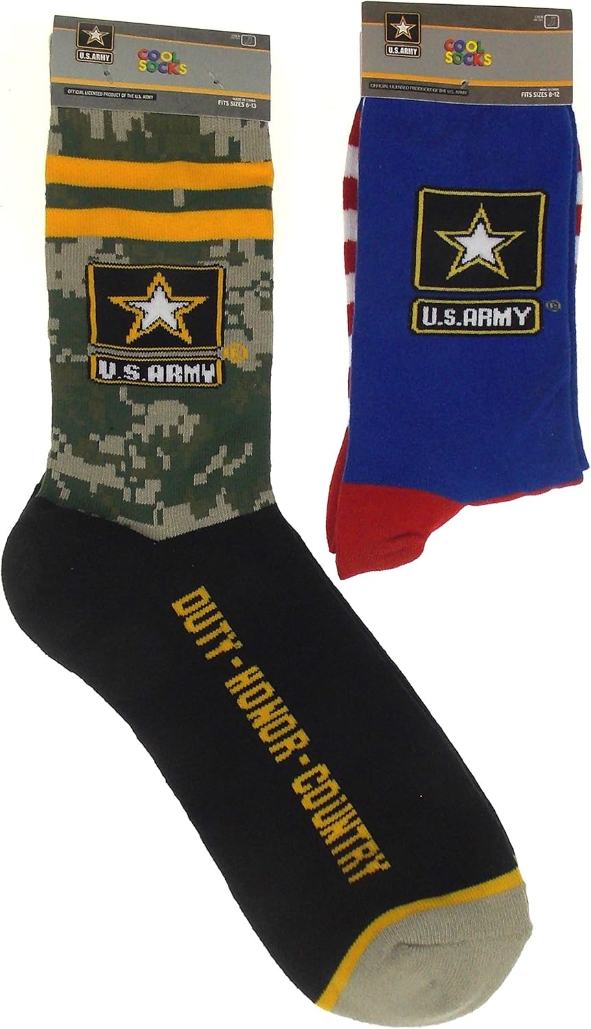 Hickoryville US Army Sock Bundle - Army Red White Blue Flag & United ...