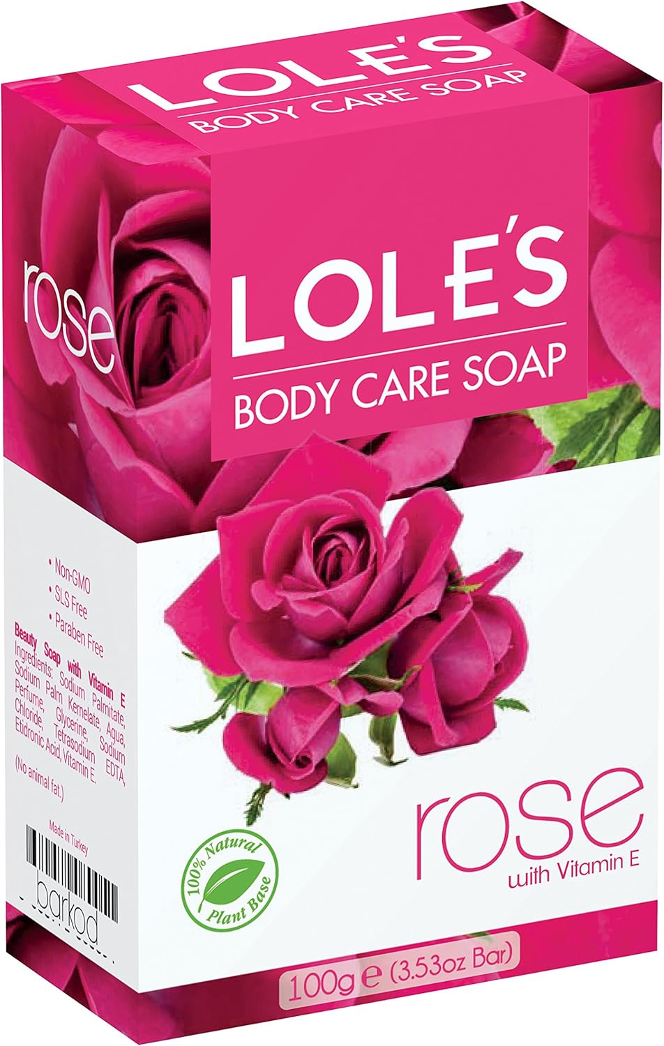 Loles Premium Rose Face & Body Care Soap Bar 100g - All Natural Vegan ...