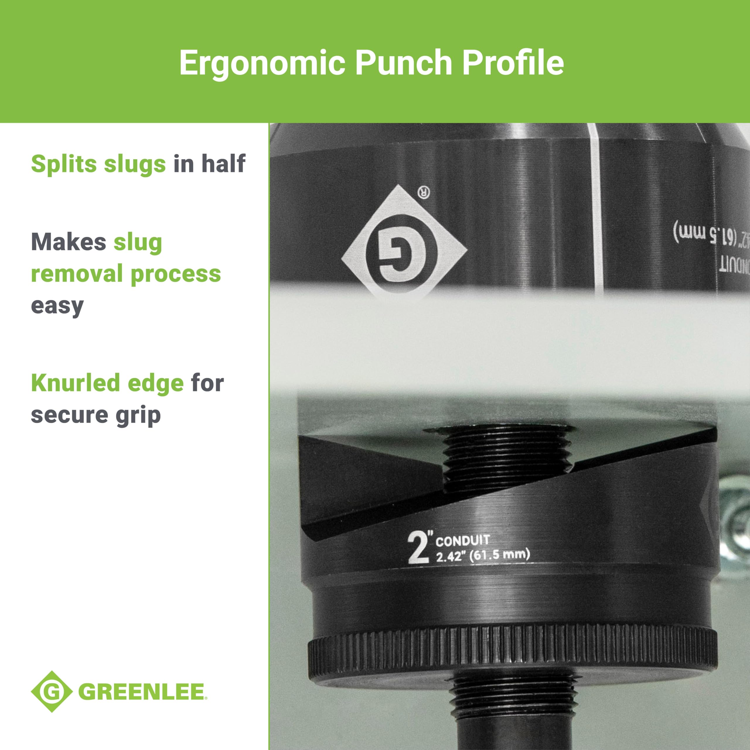 Greenlee 7238SB Slug-Buster Knockout Punch Kit With Hex Ratchet Wrench ...