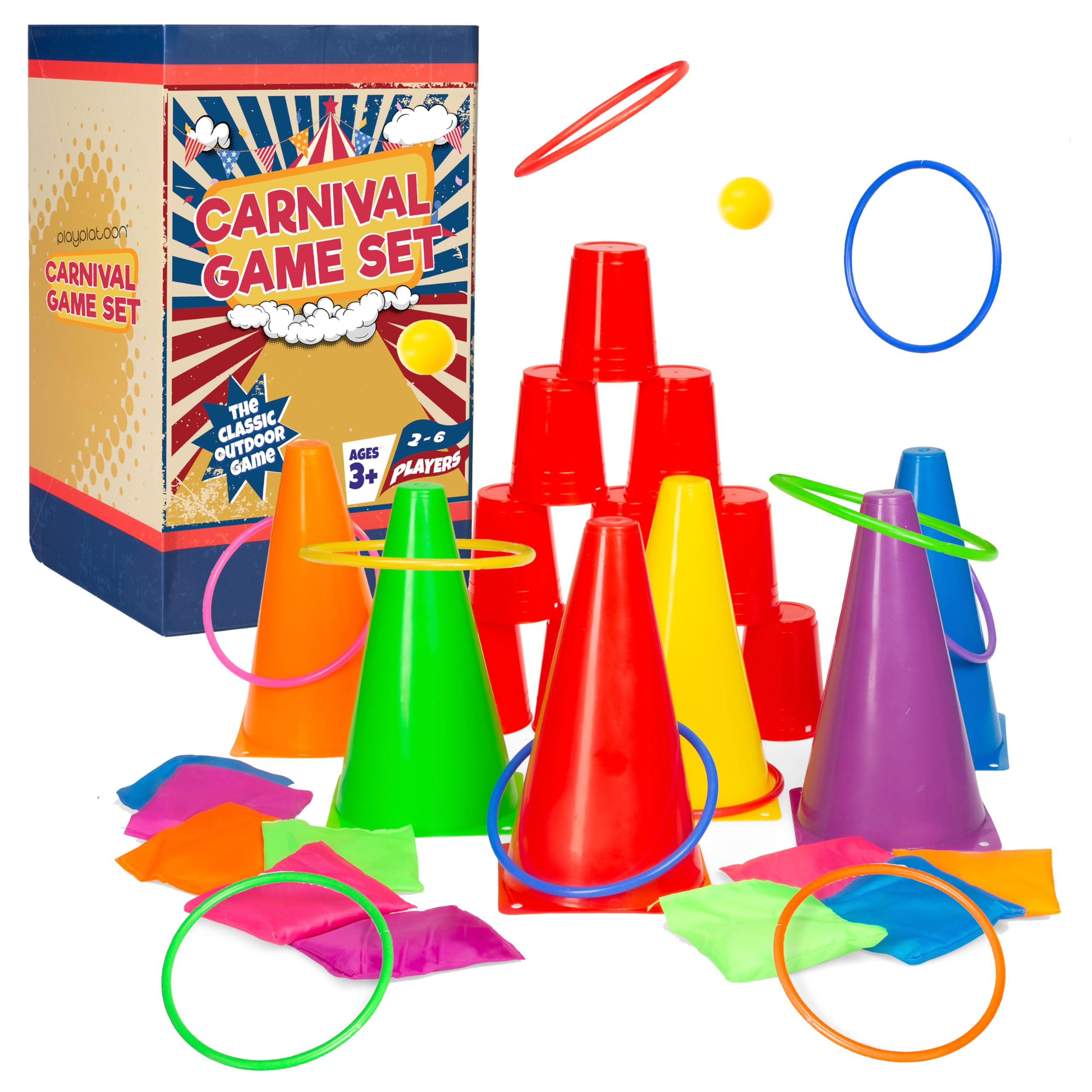 Mua Play Platoon 38 Piece Carnival Games for Kids - Indoor Obstacle ...
