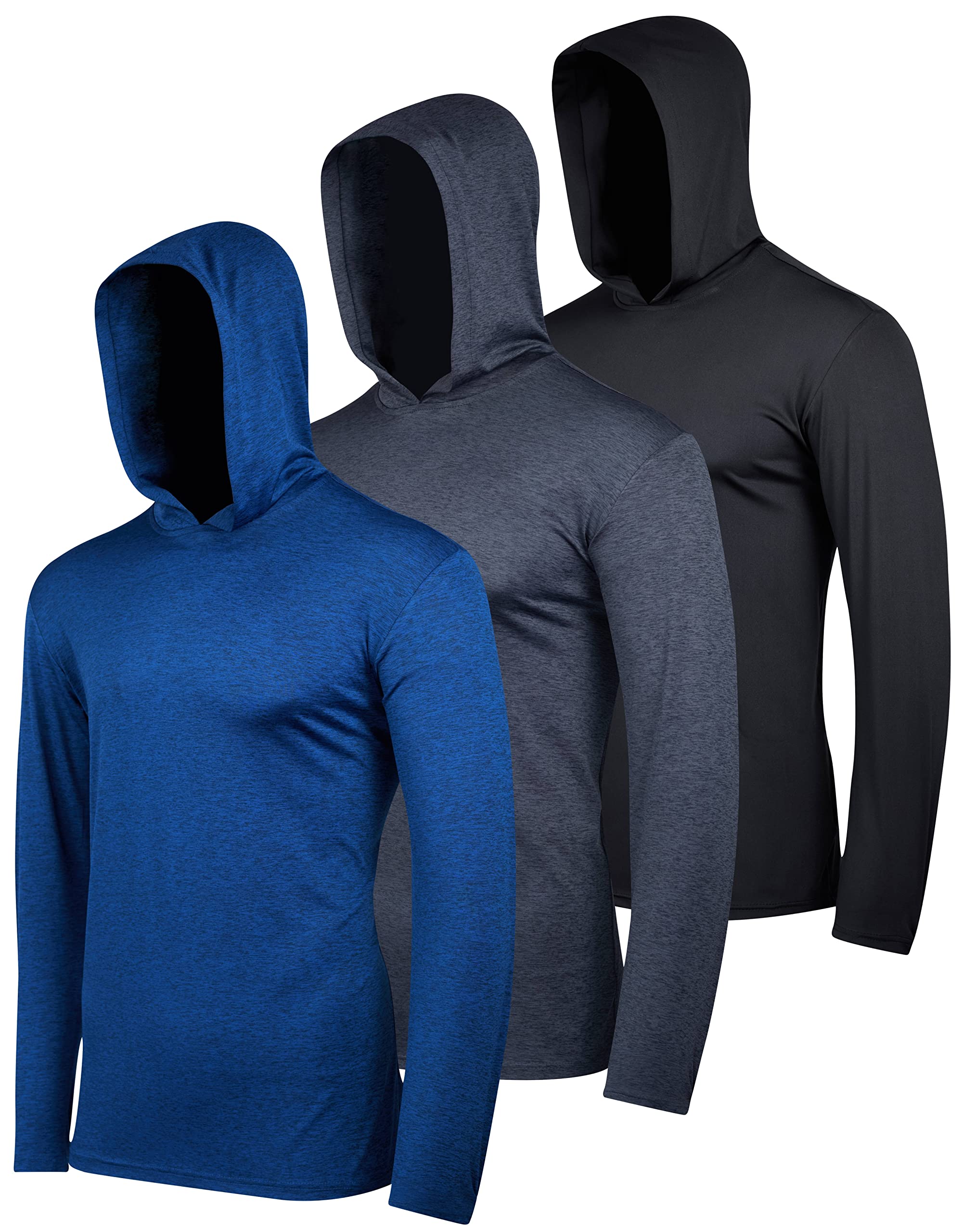 3 Pack: Men’s Quick Dry Fit Moisture Wicking Long Sleeve Fishing Active ...