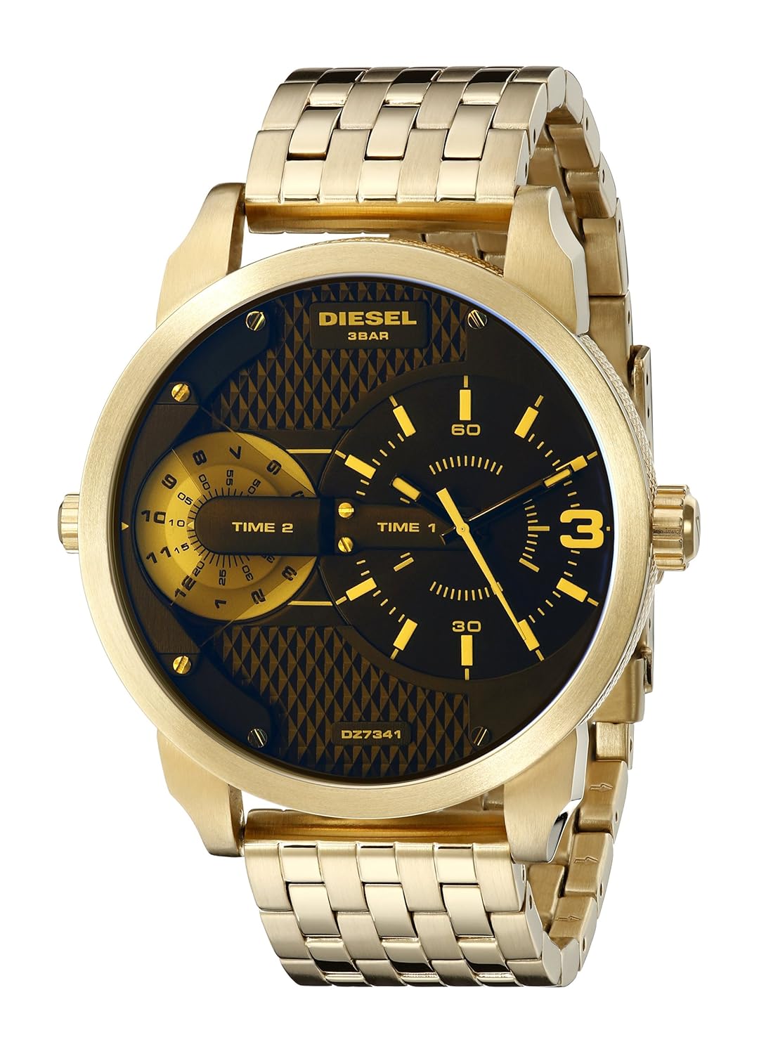 Diesel Herren-Armbanduhr Mini Daddy Analog Quarz Edelstahl DZ7341 ...