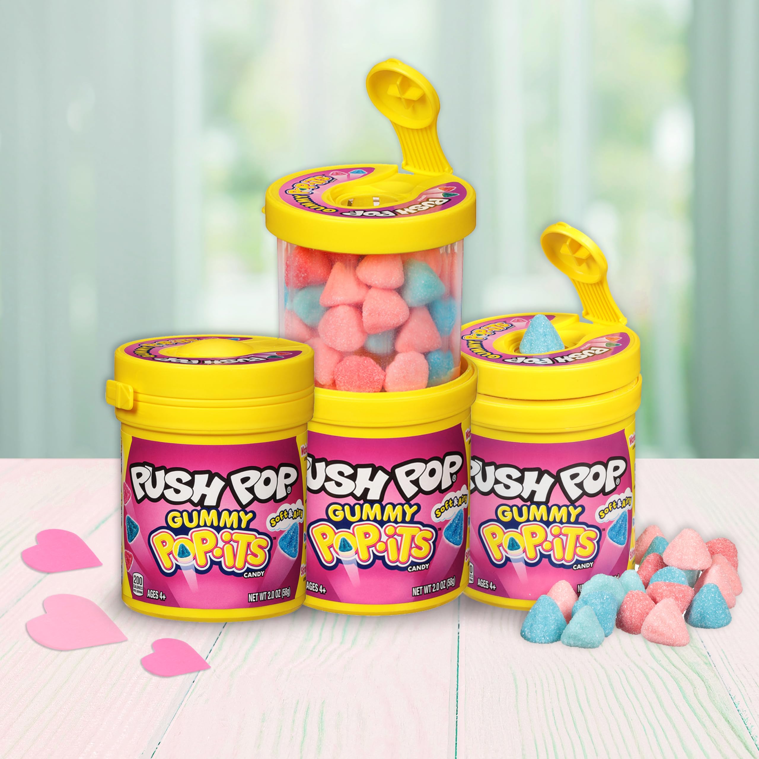 Push Pop Pop-Its 8 Count Gummy Fruity Candy - Valentine’s Candy with ...