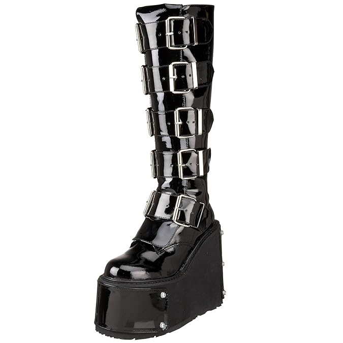 Buy Pleaser Demonia Women's Transformer-800 Boot, Black Patent, 10 M US ...