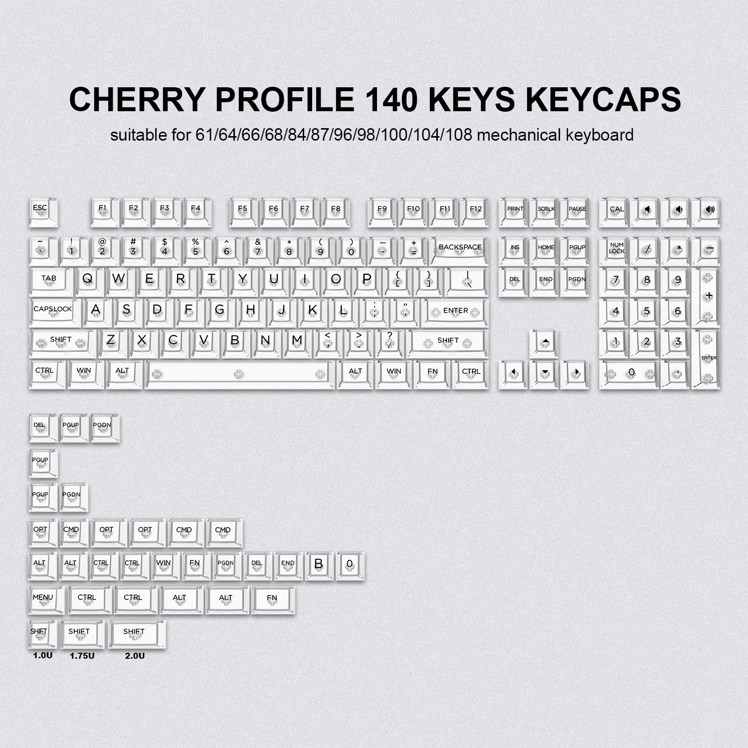 Mua dagaladoo Crystal Clear Key caps,White Transparent keycaps 75 ...
