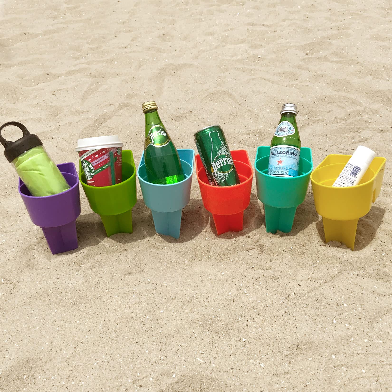 Rama Rose Beach Cup Holder with Pocket, Multifunctional Sand Cup Holder ...