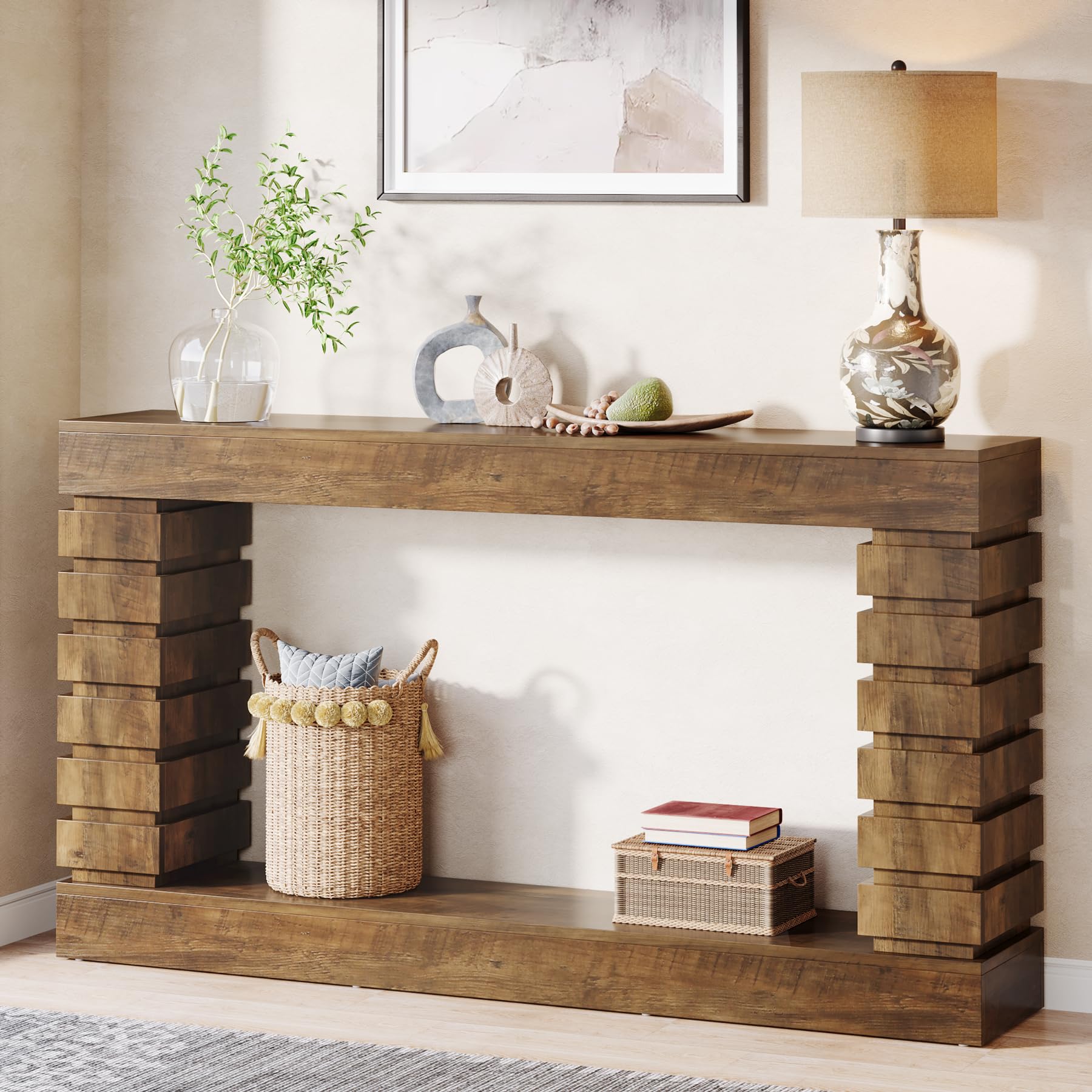 Tribesigns 70.8-Inch Long Console Table, Wood Entryway Table with ...
