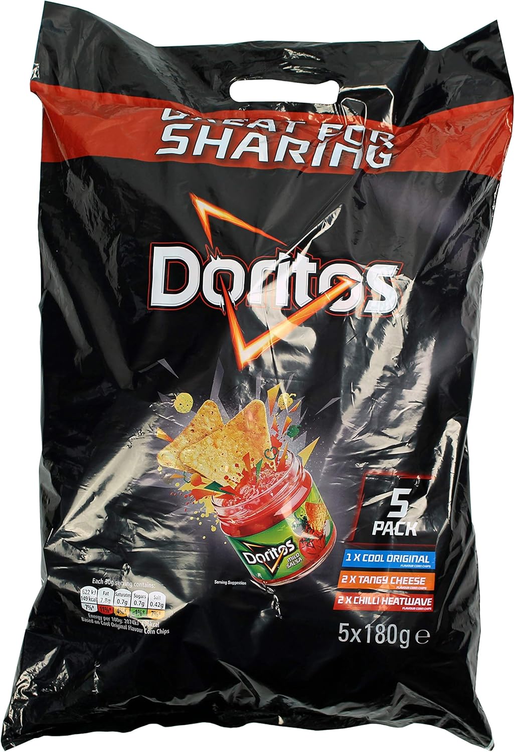 Doritos Multipack Cool Original Tangy Cheese Chilli Heatwave Flavours 5 ...