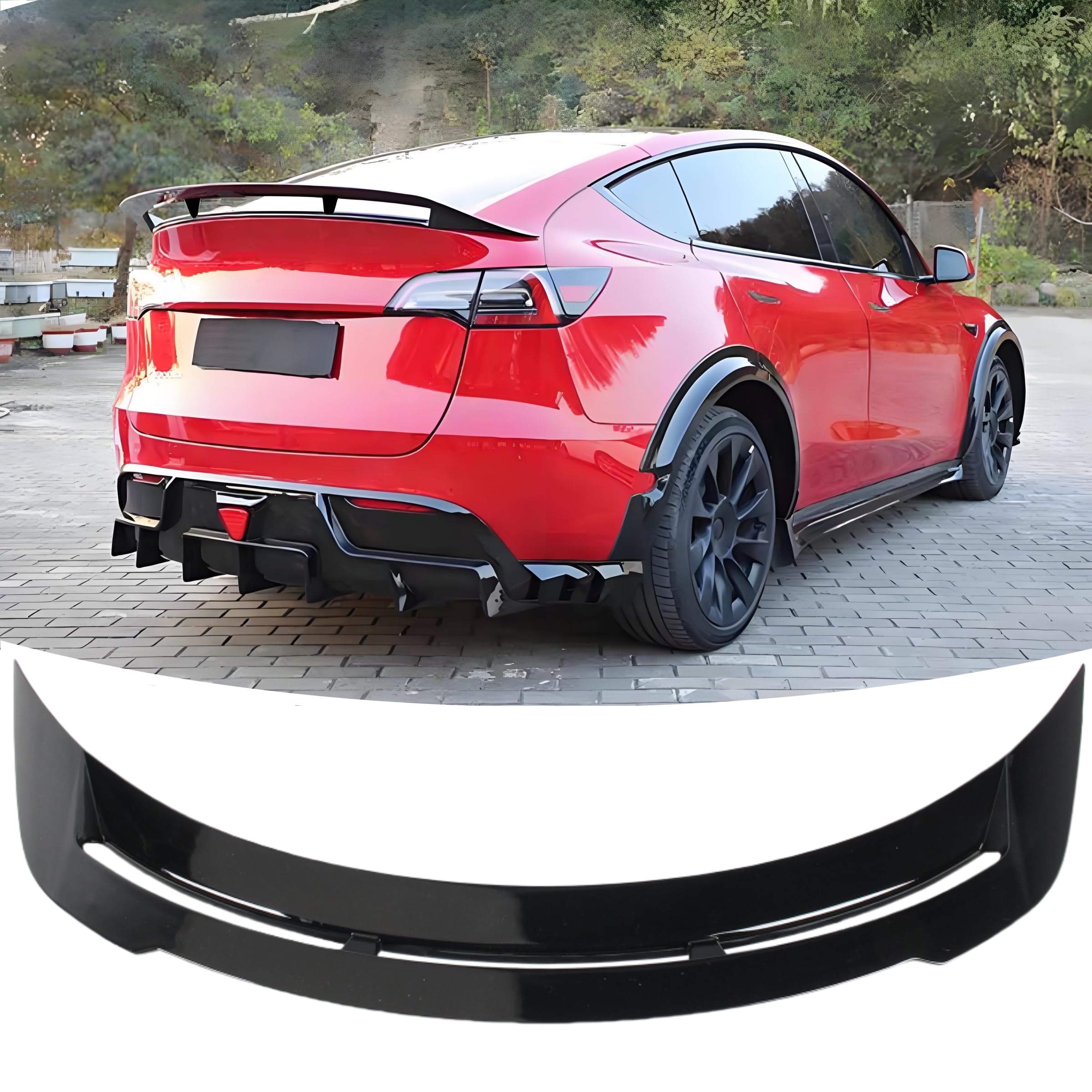 NEESPOC Rear Spoiler Wing ABS Fit for 2020-2024 Tesla Model Y Gloss ...