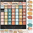 Amazon.com: Pasimy Classroom Calendar Pocket Chart Retro Groovy ...