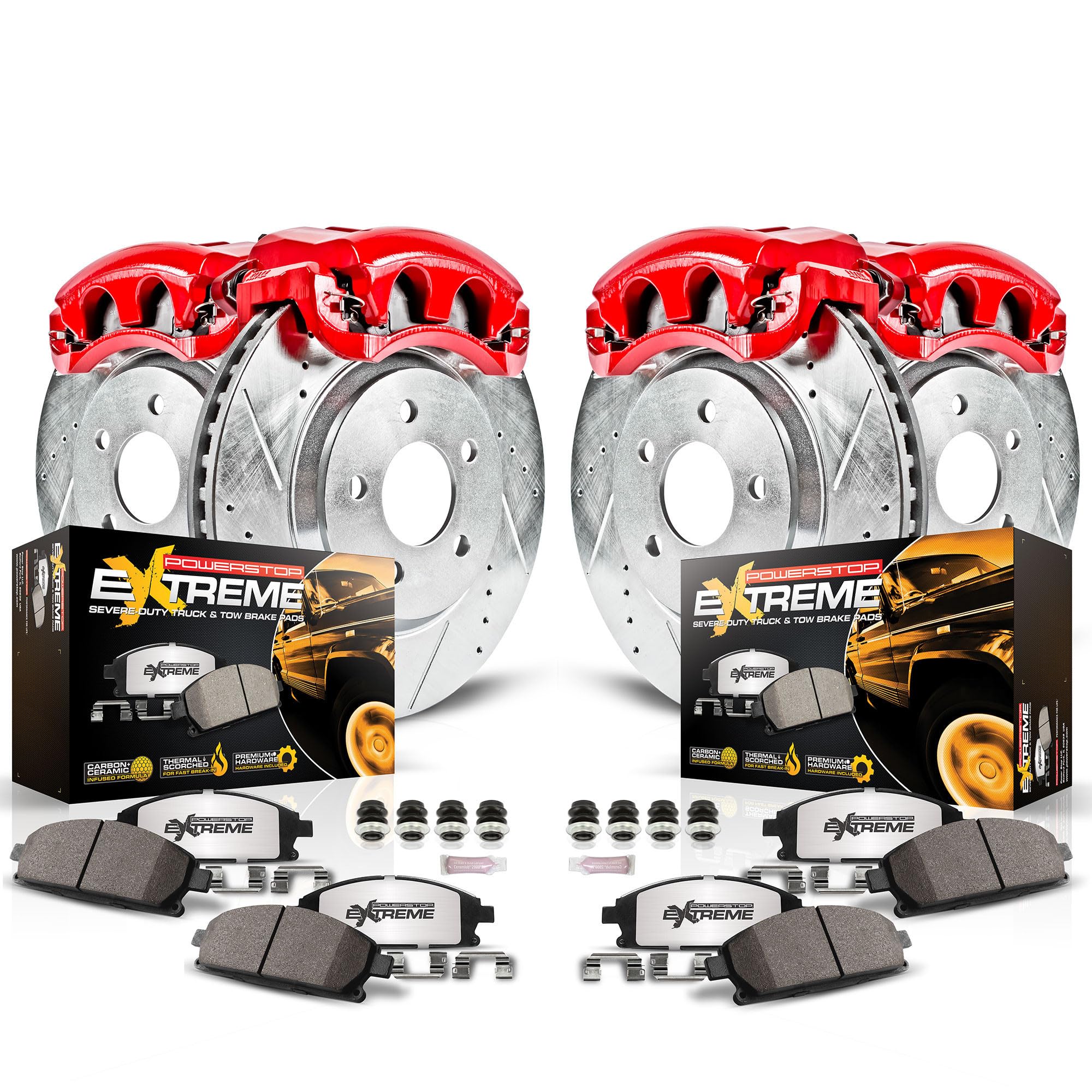 Power Stop KC1906A-36 Z36 Front and Rear Truck & Tow Brake Kit Brake ...