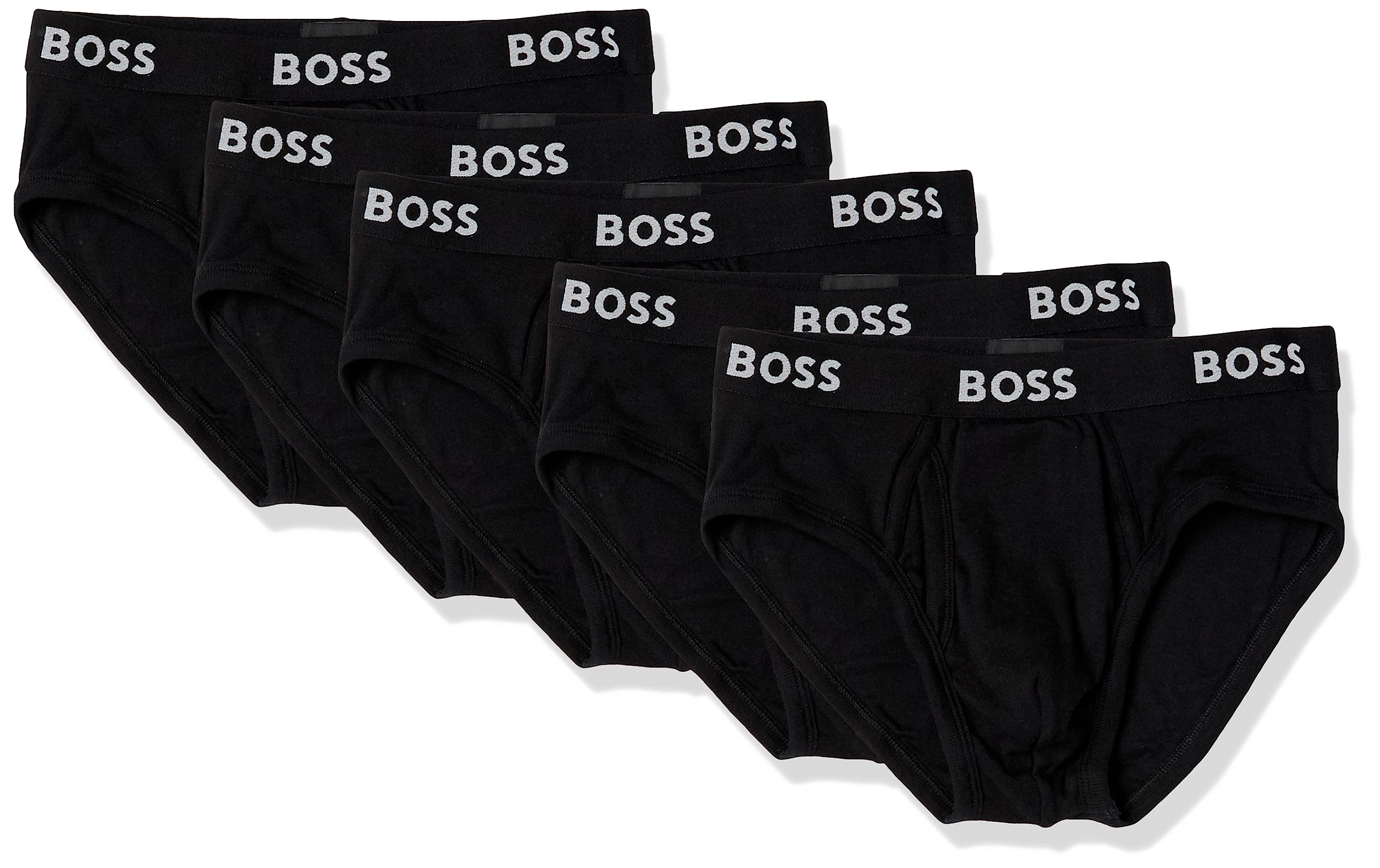 BOSS Men's 5-Pack Regular Rise Authentic Briefs, Dark Soil Black, XXL ...