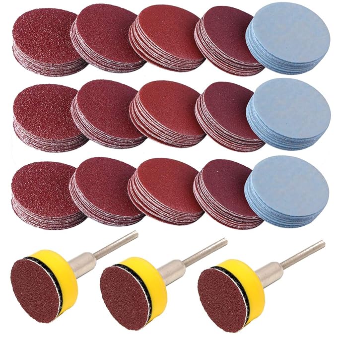 300PCS 1 inch Sanding Discs, VÉZAAR Hook and Look Grinding Discs with ...