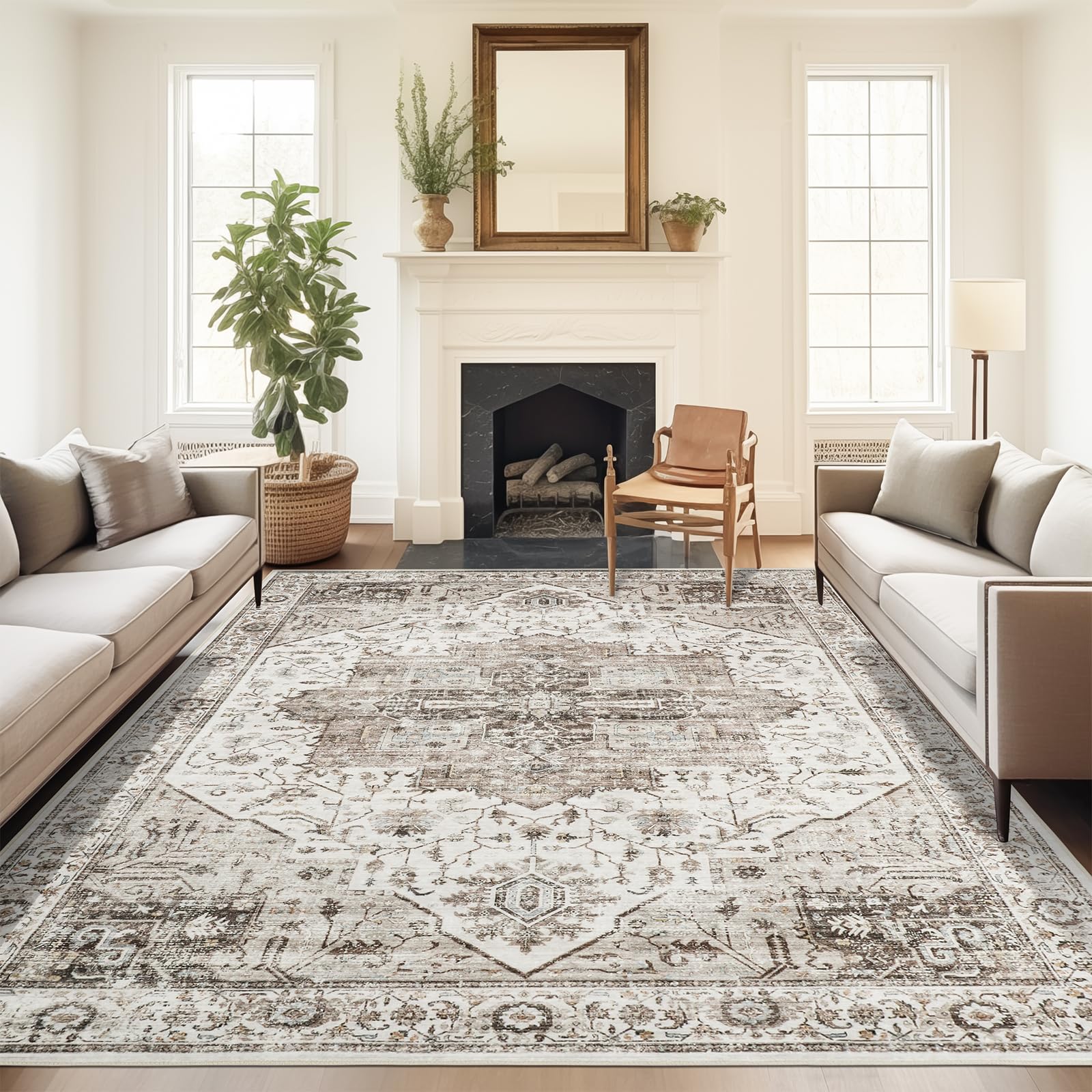 Roxstand 5x7 Area Rugs, Stain Resistant Machine Washable Area Rugs with ...