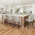 Amazon.com: LUE BONA 360-degree Swivel Bar Stools Set of 3, 26" Counter Height Bar Stools with ...