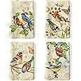 Amazon.com: Arquiel Retro Birds Tea Towels, Vintage Rustic Cotton ...