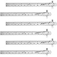 6 Pcs 6 Inch Metal Pocket Ruler, Stainless Steel Machinist Ruler with ...