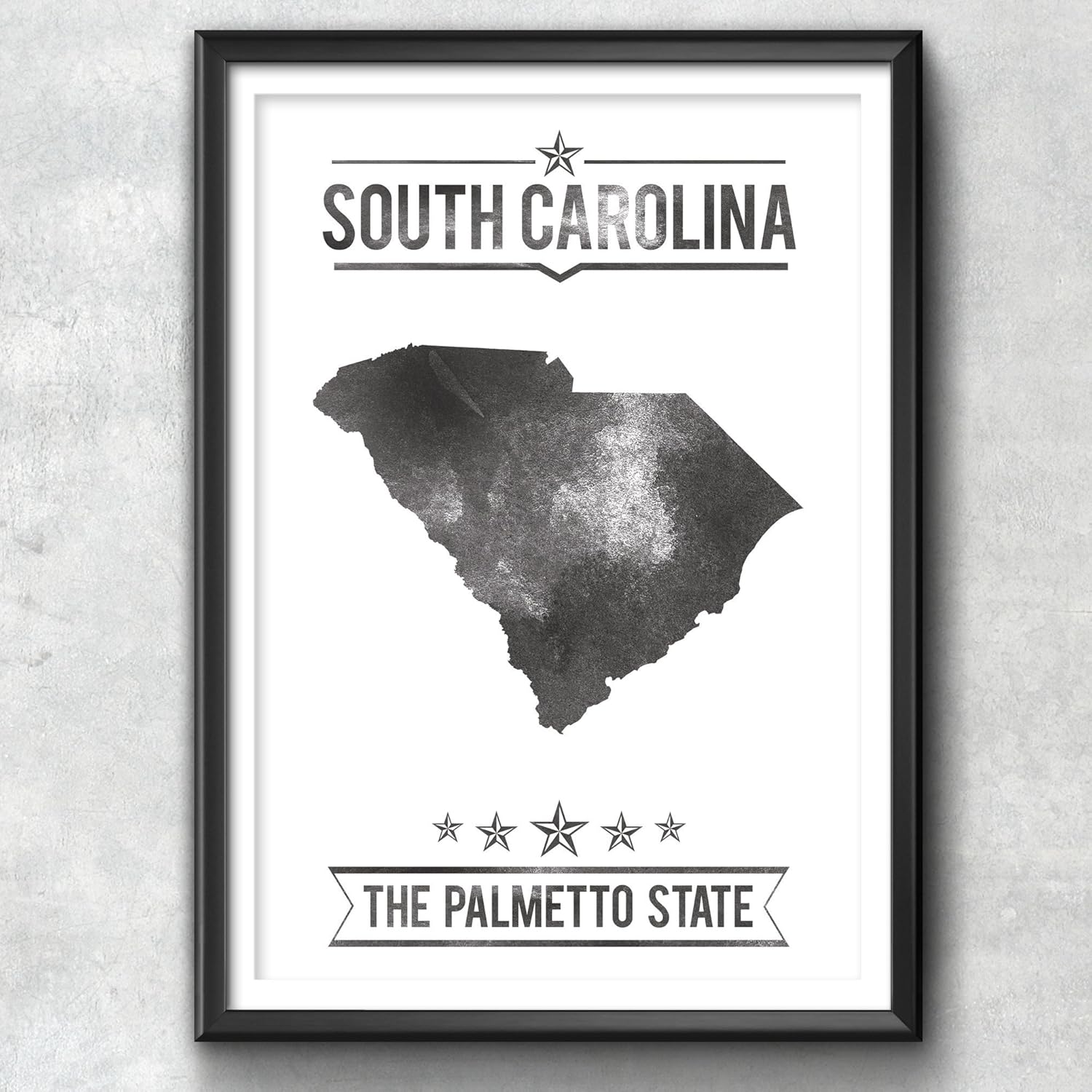 Amazon.com: South Carolina State Typography Print, Poster, South ...