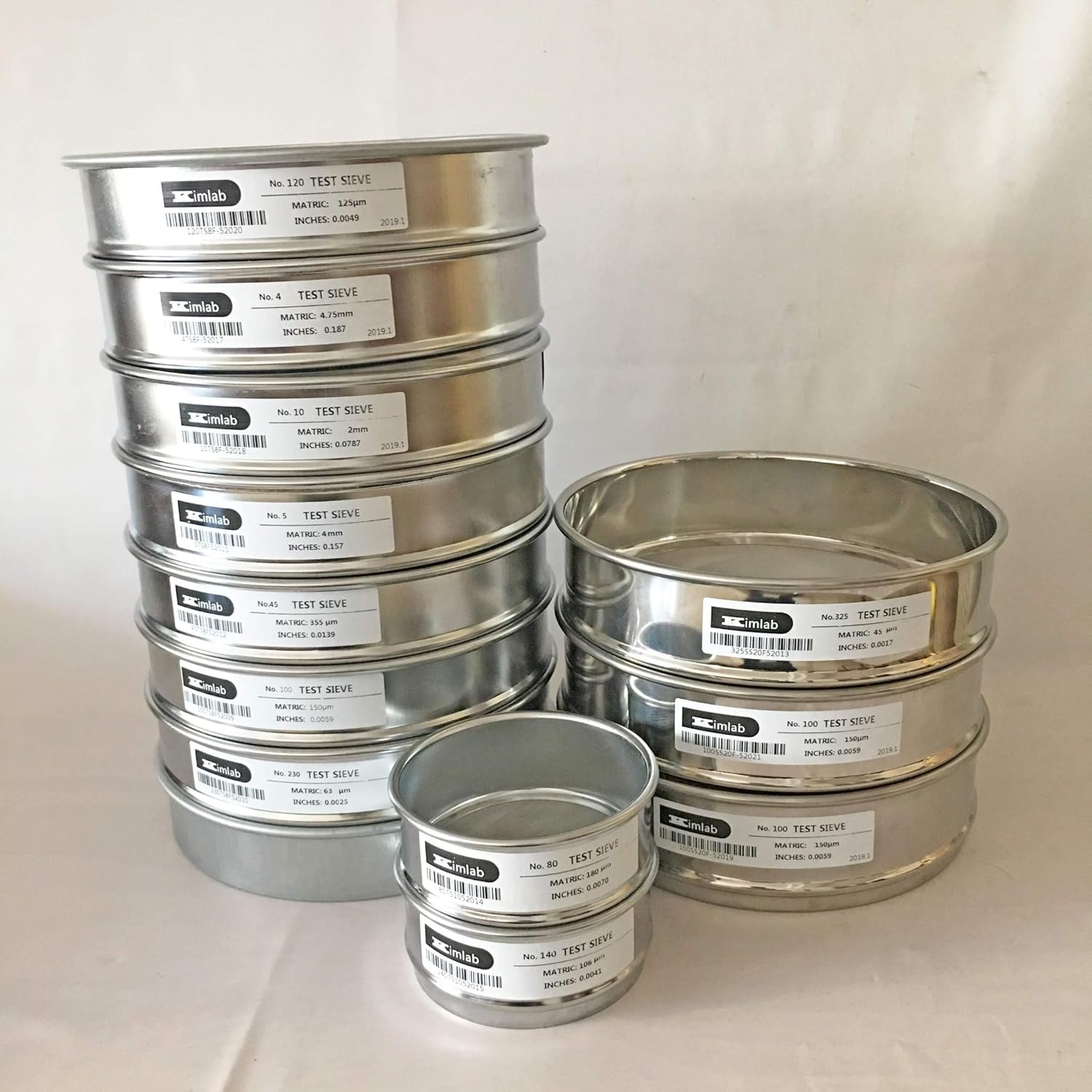 KimLab ISO3310 STD Test Sieve #4/4.75mm Mesh Size,All Stainless Steel ...