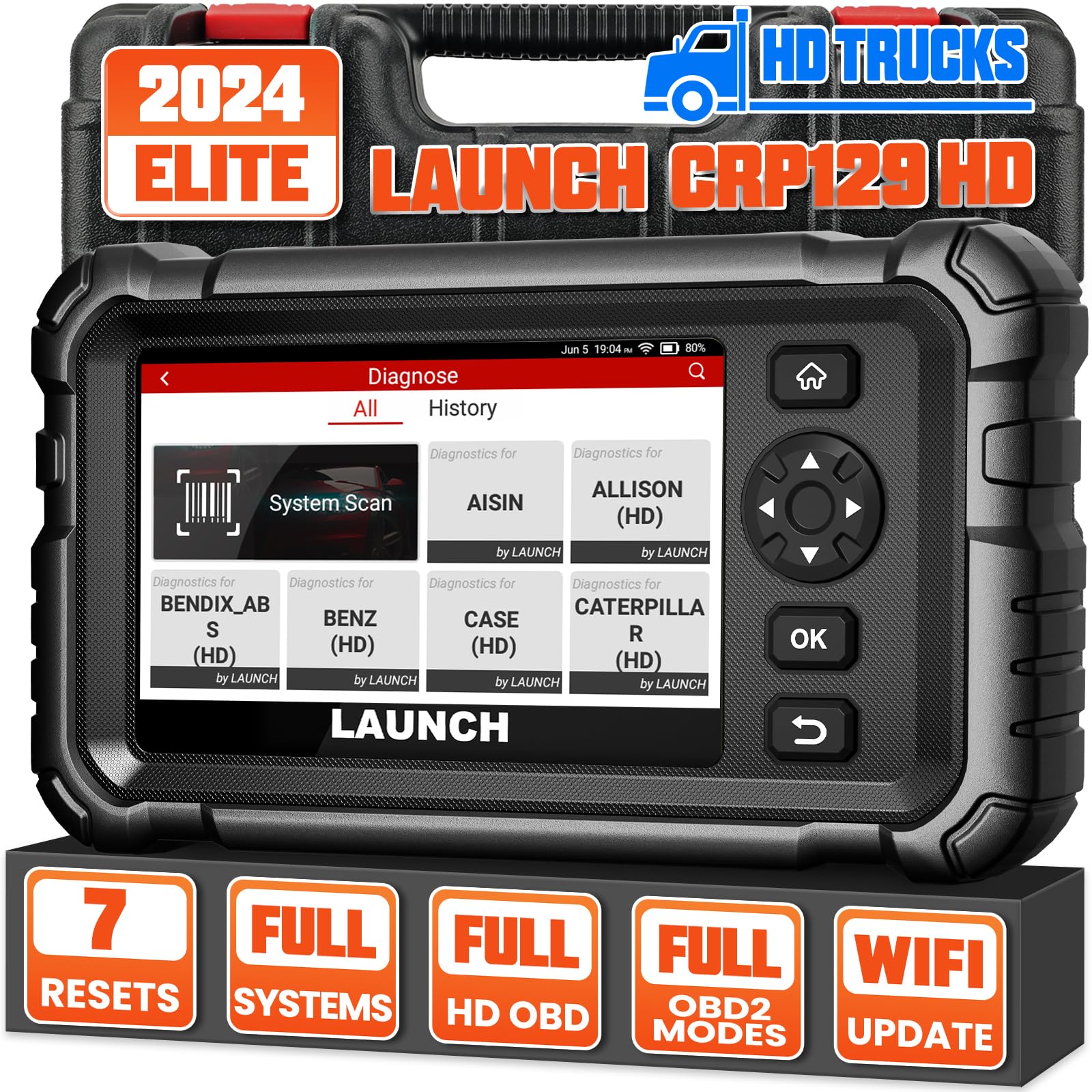 Mua CRP129 HD Elite Heavy Duty Truck Scanner,Full System Diesel Scan ...