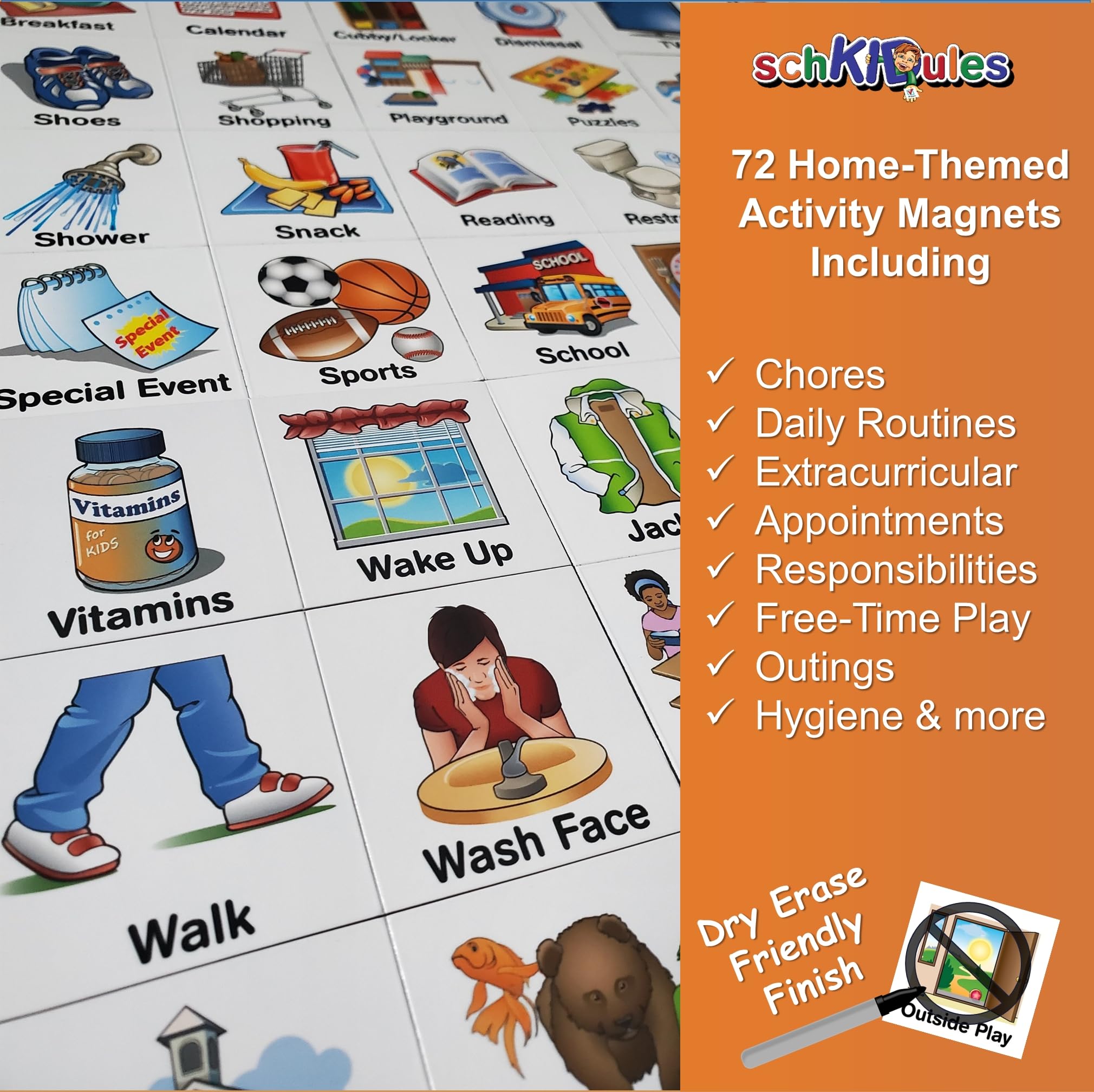 Mua SchKIDules Home-Themed Magnetic Visual Schedule & Reward Chart w ...