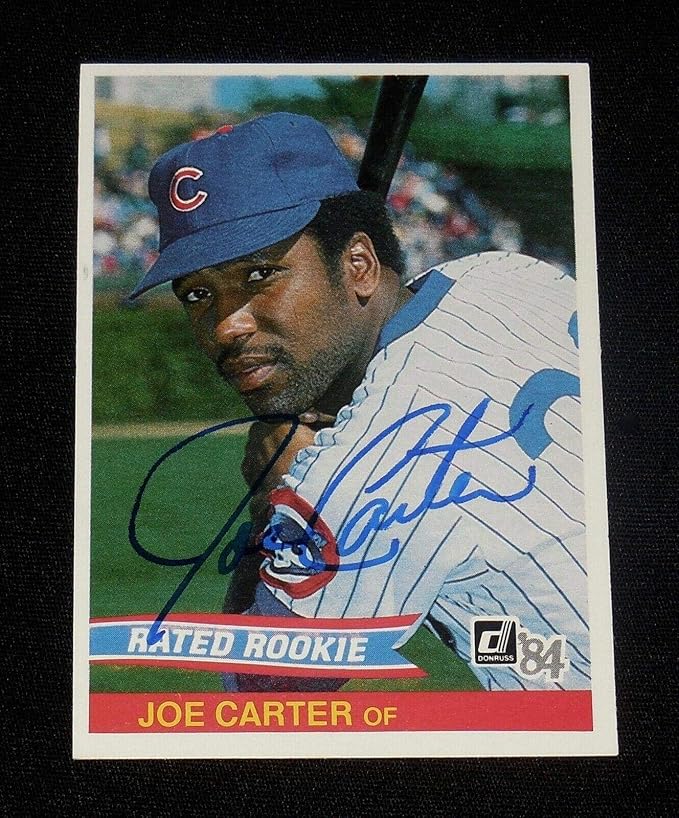 Joe Carter Autographed 1984 Donruss Rookie Baseball Card (cubs/Blue ...