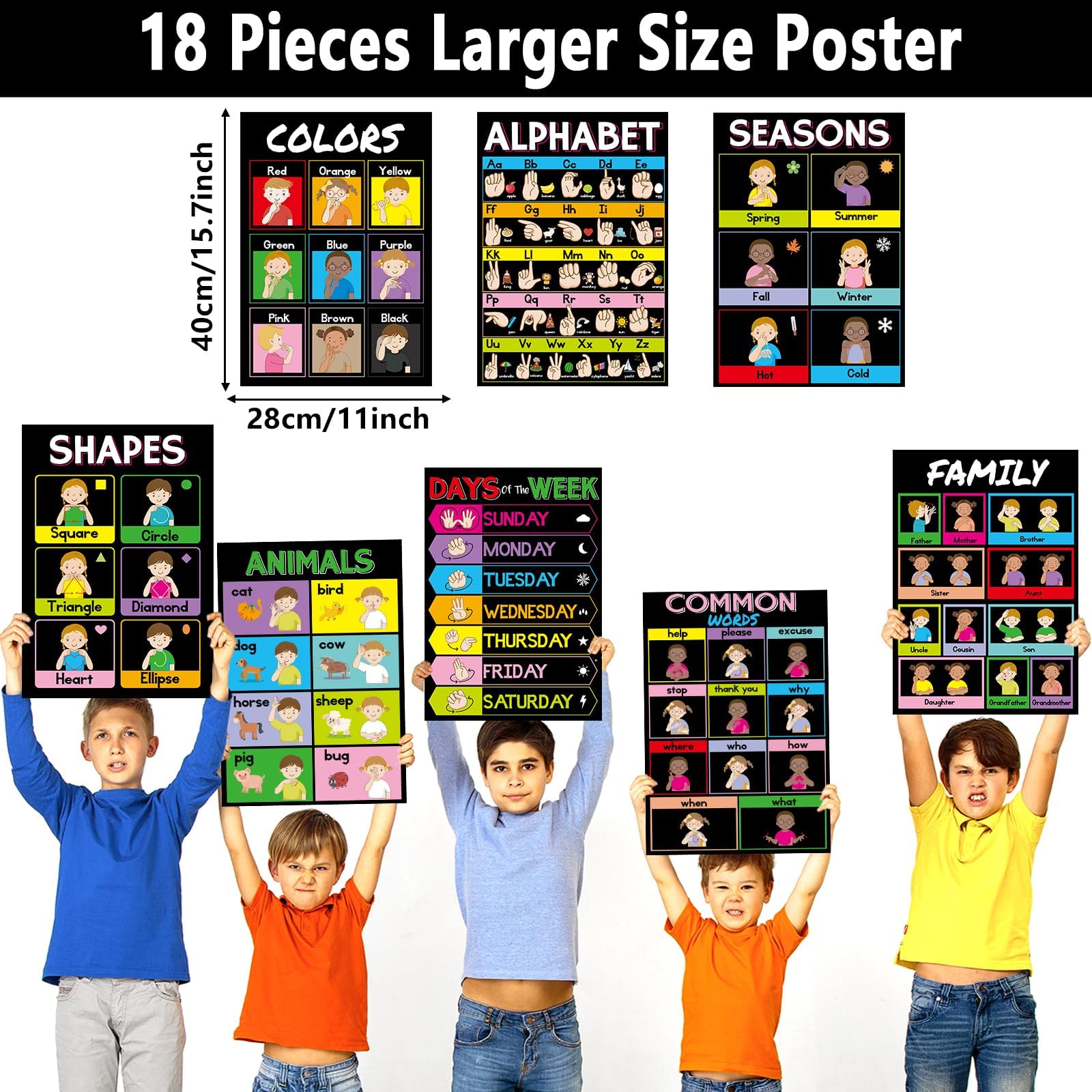 Mua gisgfim 18 Pieces ASL Poster America Sign Language Poster ASL Study ...