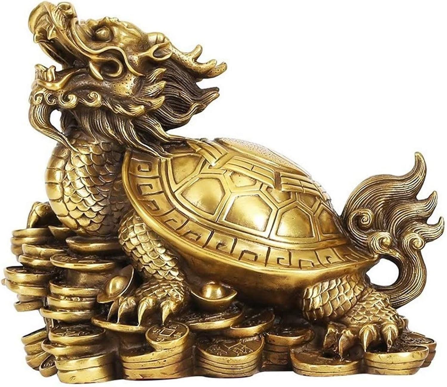 Adorno de Tortuga dragón, artesanía de Estatua de Feng Shui de Animales ...