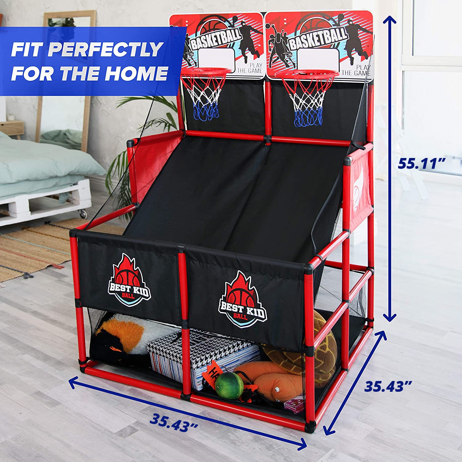 Mua BESTKID BALL Kids Basketball Hoop Double Shot System Arcade Game ...