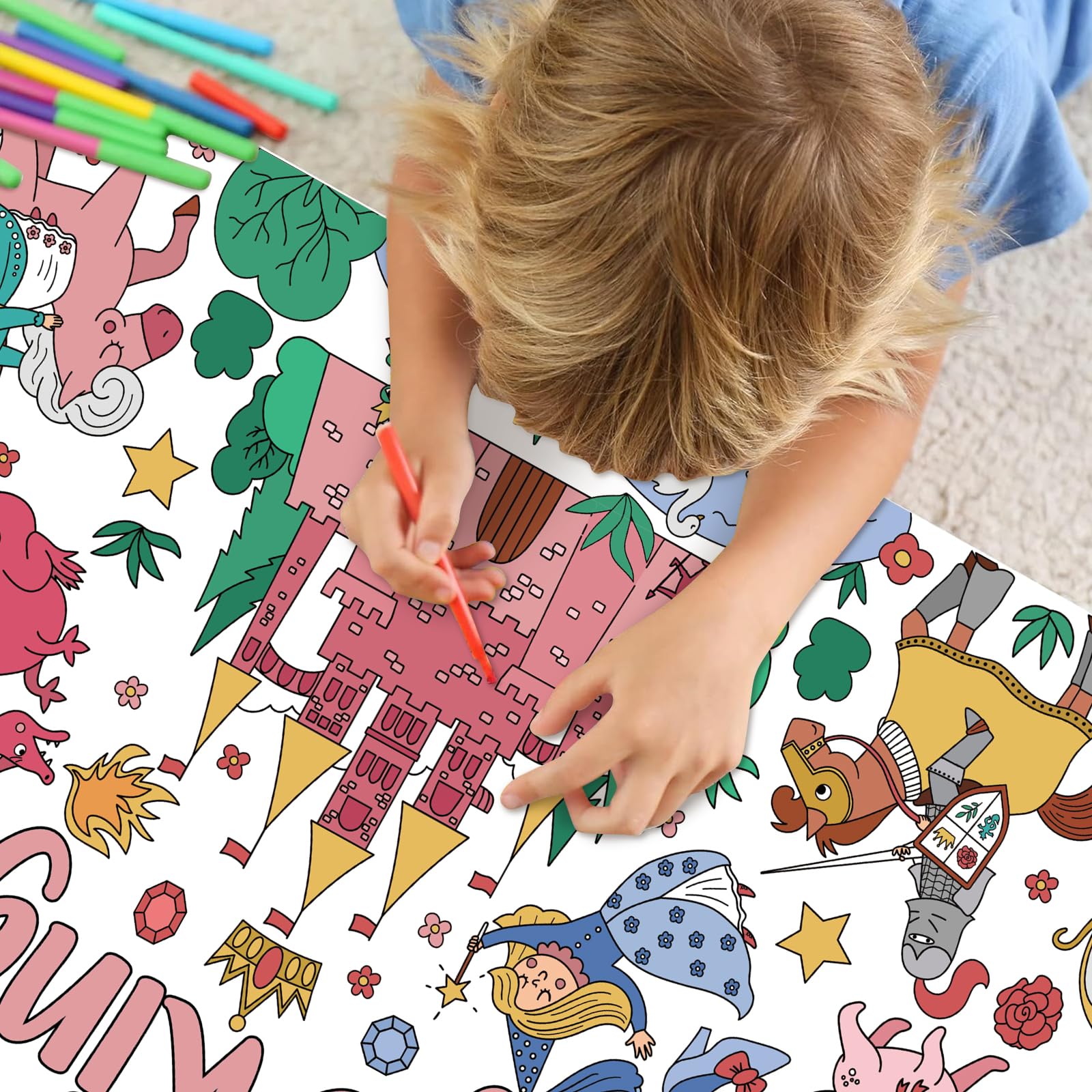 Mua Magic Kingdom Giant Coloring Poster for Kids 30 x 72 Inch, Princess ...