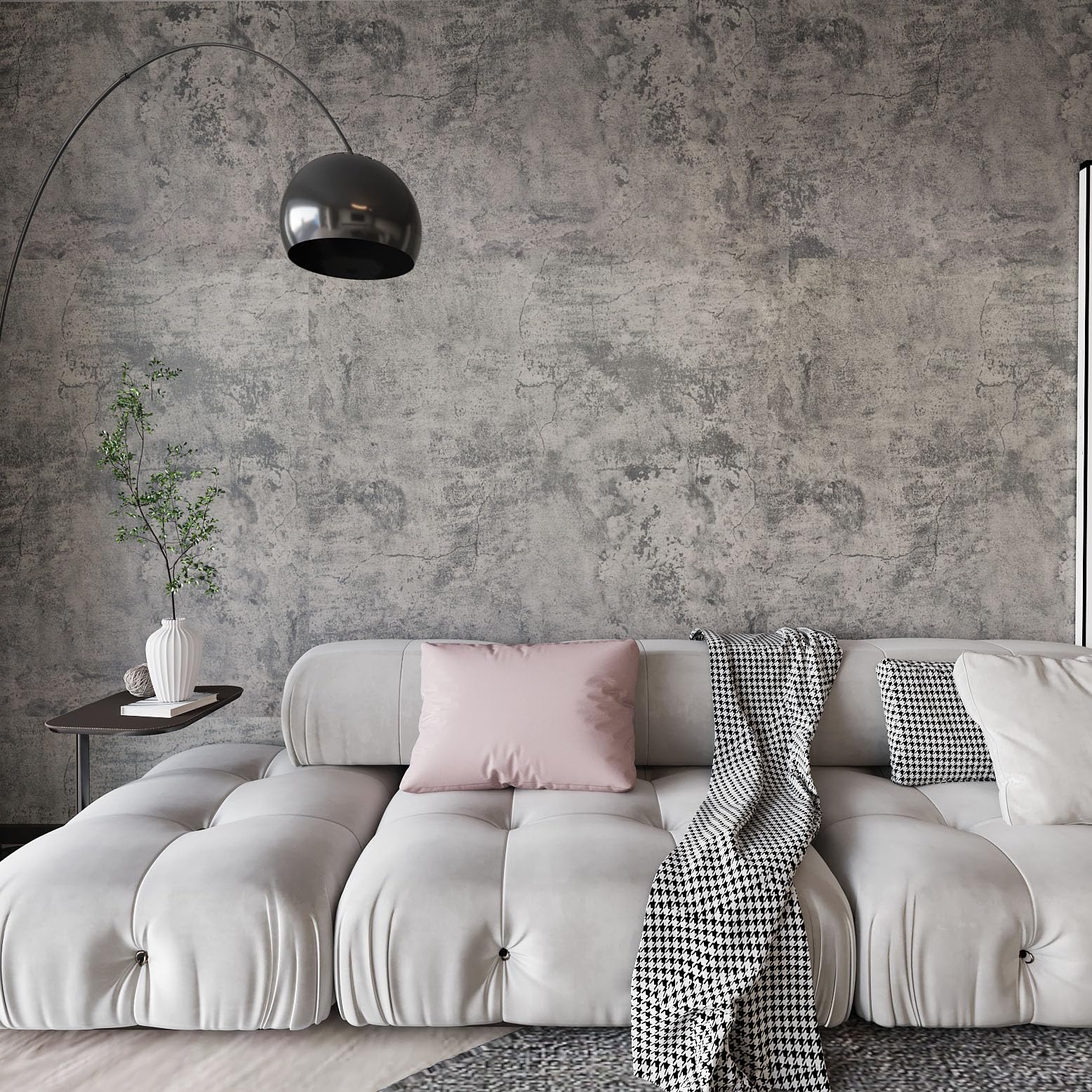 BAYYA Concrete Wallpaper Peel and Stick Grey Cement Contact Paper ...