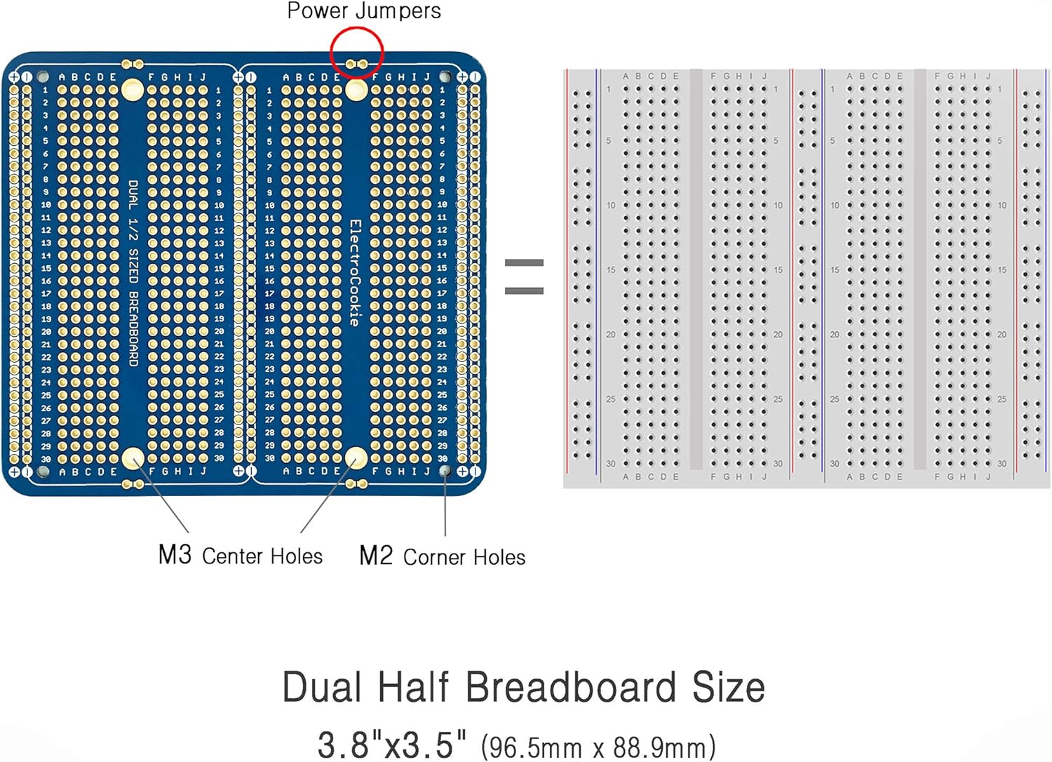 Solderable Breadboard PCB Double Column Board for Arduino and ...