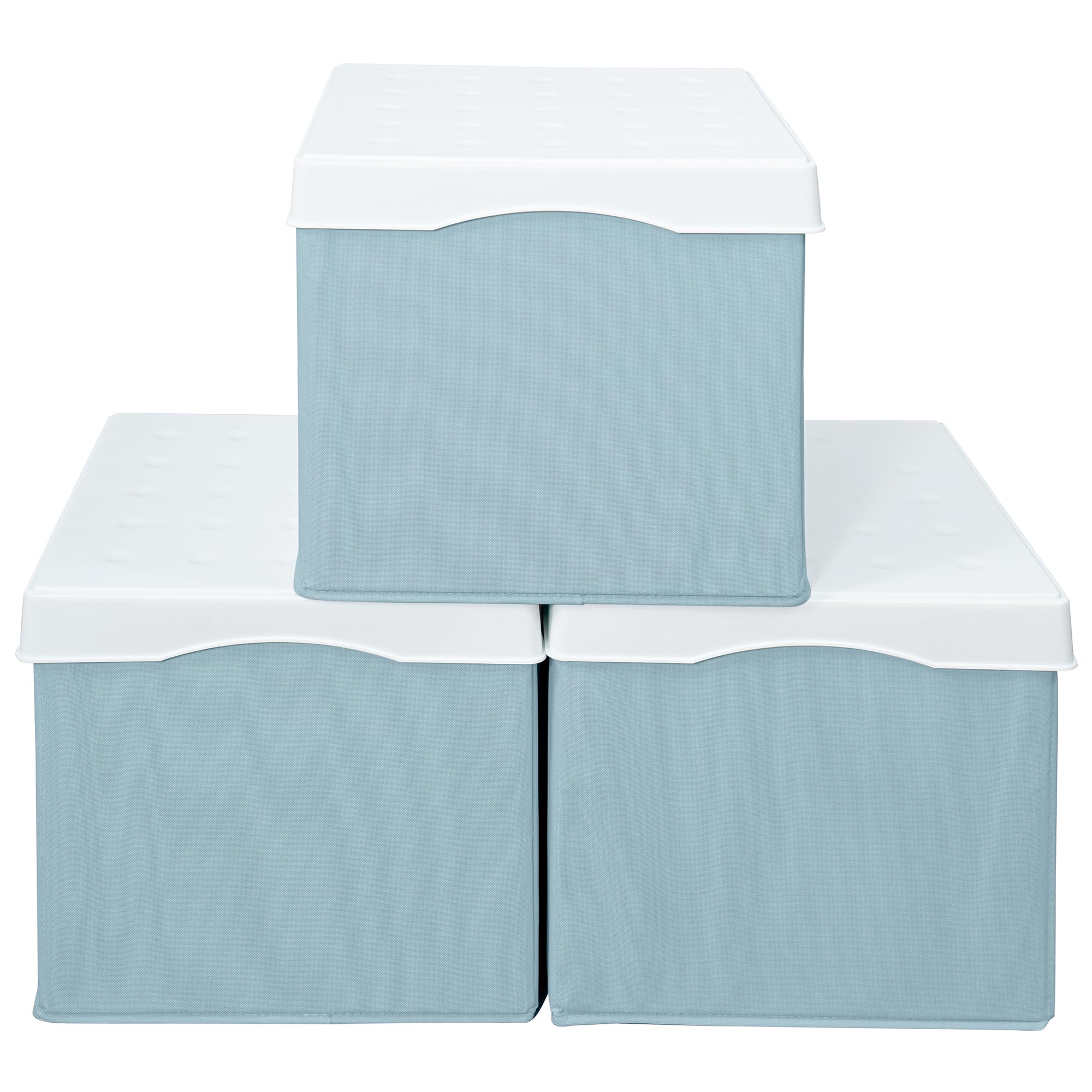 STORAGEIDEAS Thick Stackable Storage Bins with Lids, 3-Pack Collapsible ...