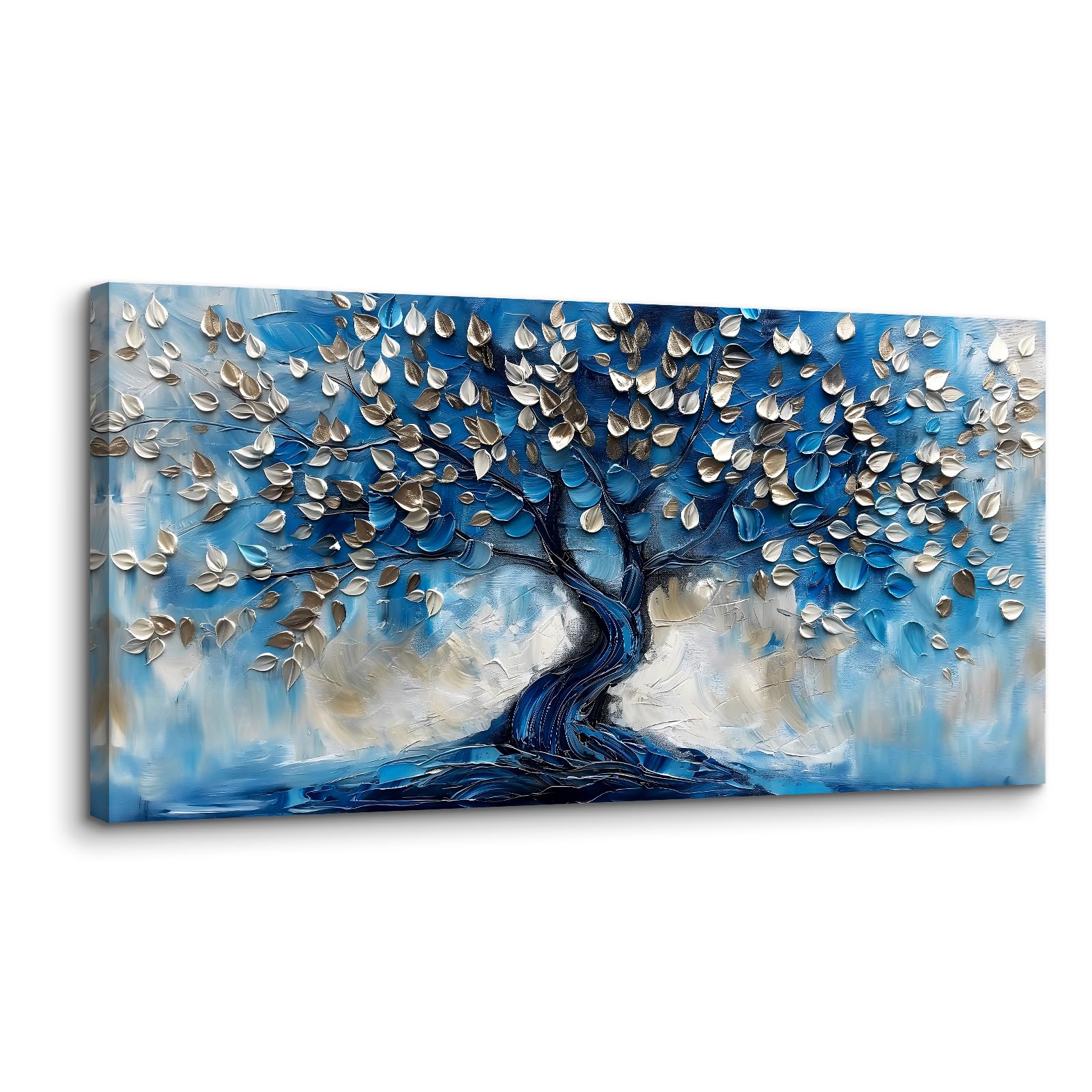 crmotu Tree of Life Large Wall Art for Living Room, Blue Tree Canvas ...