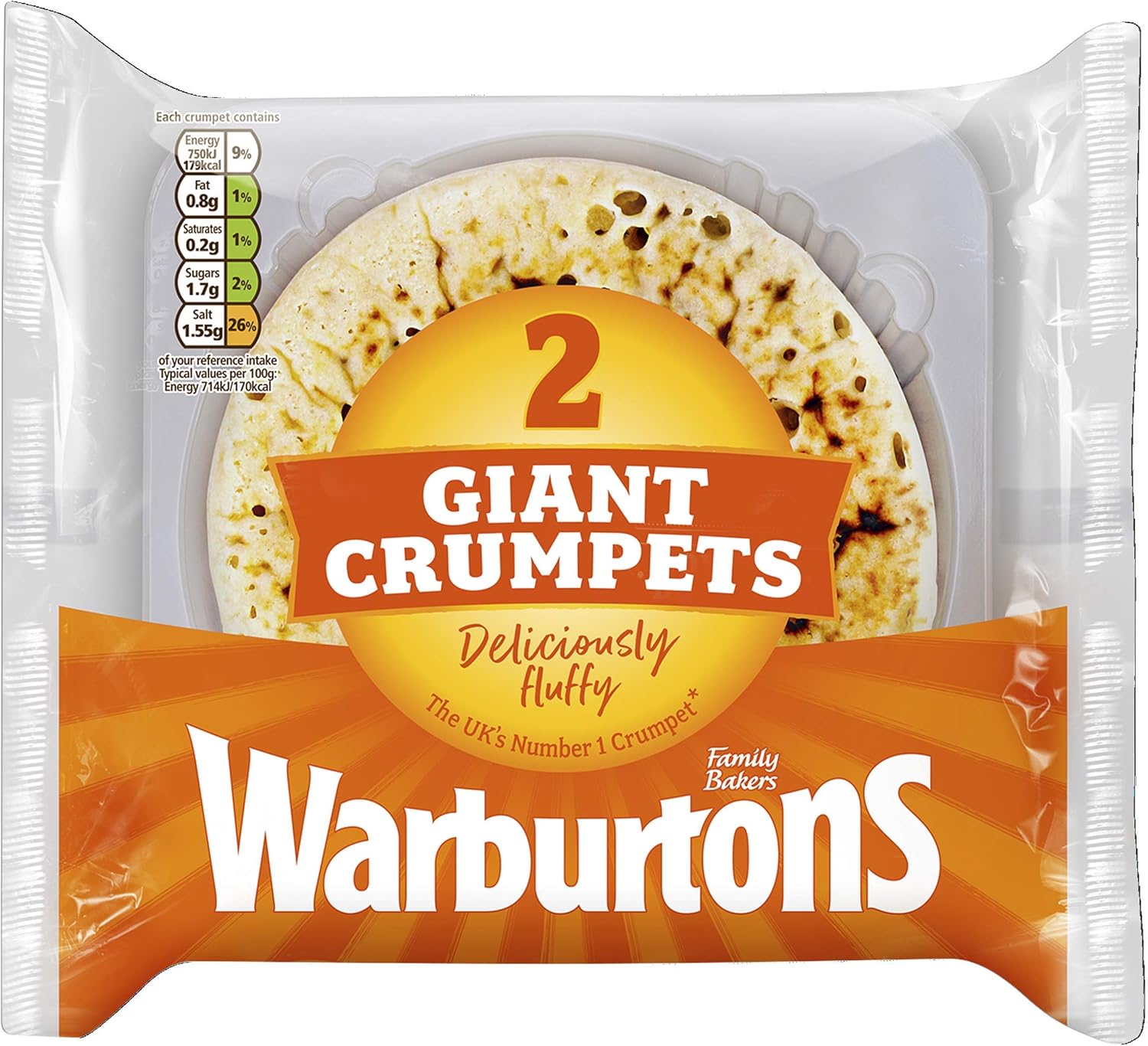 Warburtons 2 Pack Giant Crumpets: Amazon.co.uk: Grocery