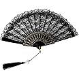 Amazon.com: Prebafo Foldable Lace Fan Handheld Chinese Vintage Style ...