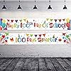 2 Pieces Happy 100th Day of School Banner 100 Days Smarter Banner ...