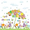 Amazon.com: Spring Bulletin Board Decorations Spring Flowers Paper ...