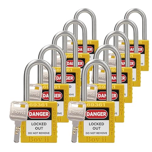 Lockout Tagout Locks Set, 10 Red Lockout Tagout Safety Padlocks Keyed ...