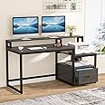 Amazon.com: Tribesigns Computer Desk with File Drawer and Storage ...