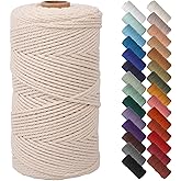 Amazon.com: GOHOF Macrame Cord 2mm x 220yards Natural Macrame Cotton ...
