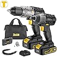 Taladro Atornillador, TECCPO Professional 60Nm Taladro Bateria, 180Nm ...