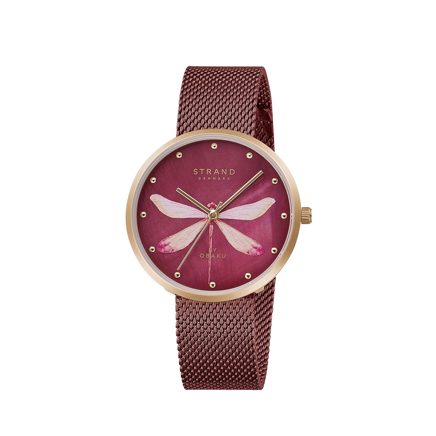 Buy Strand By Obaku Dragonfly Analog Burgundy Dial Women's Watch ...