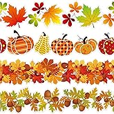 Amazon.com: Whaline 69Ft Fall Bulletin Board Borders 10 Designs Happy ...
