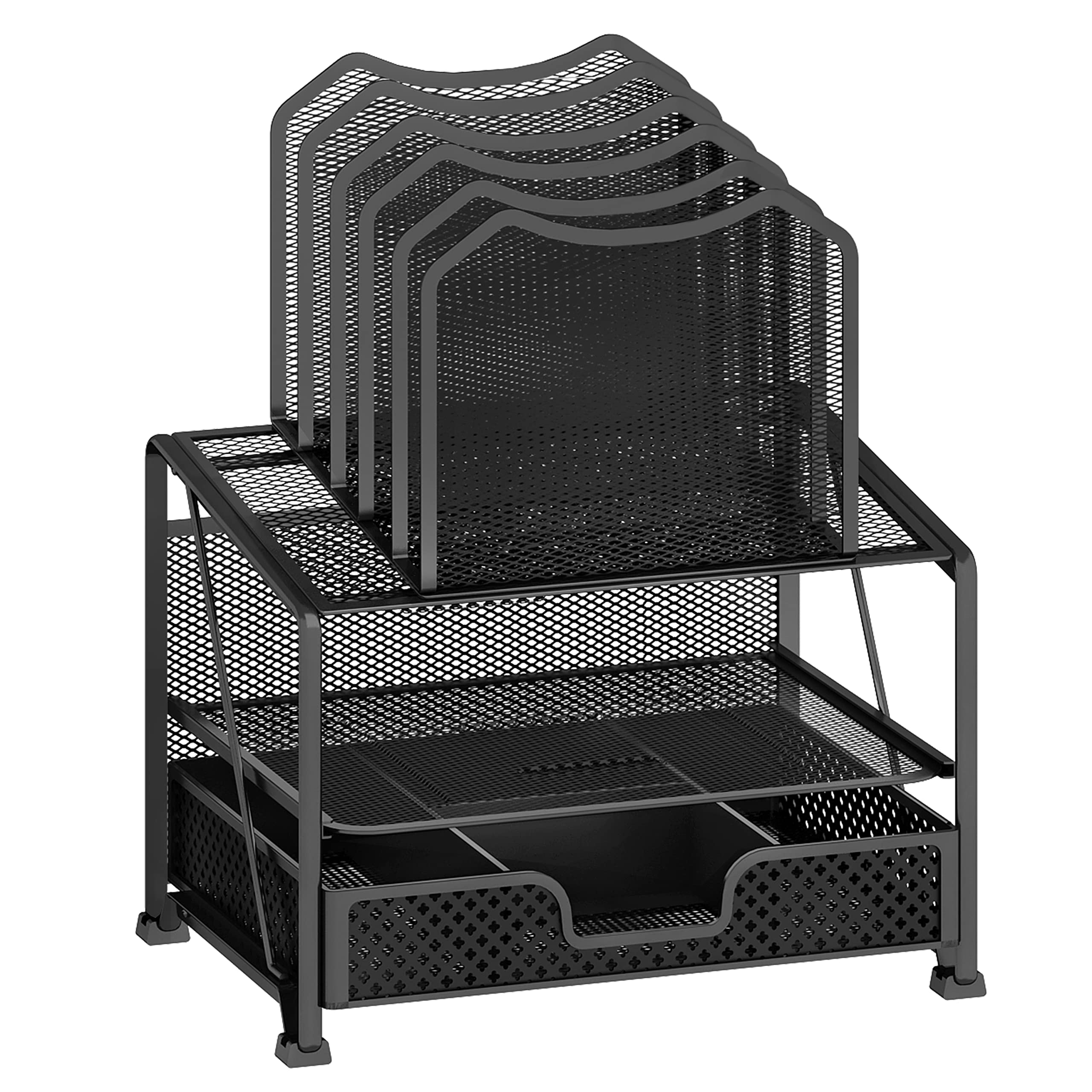 Mua Mesh Desk Organizer with Sliding Drawer, Double Tray with 5 ...